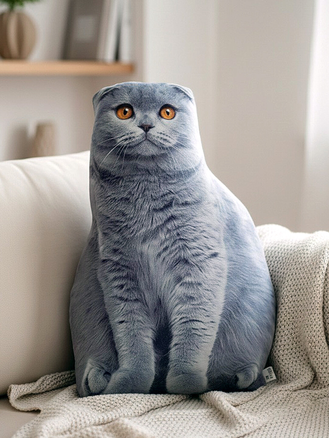 Реалистичная мягкая подушка-игрушка Вислоухая кошка от бренда Нескучные вещи