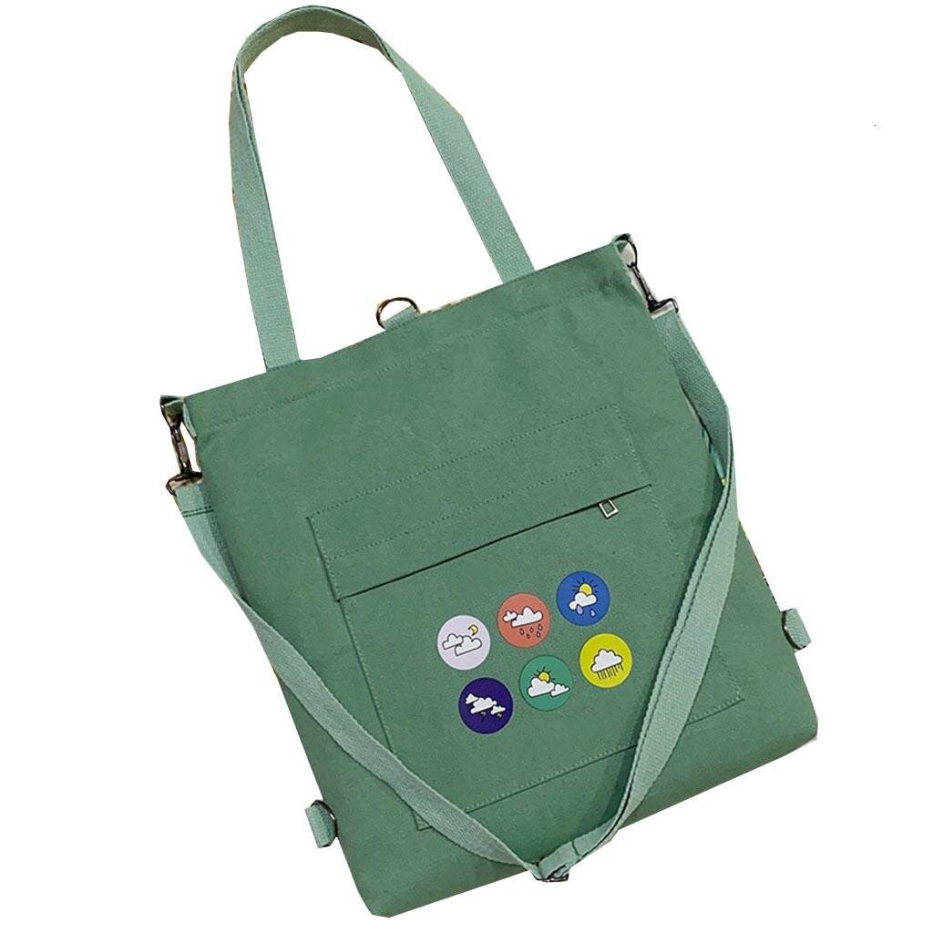 Женский рюкзак из холста, Зеленый