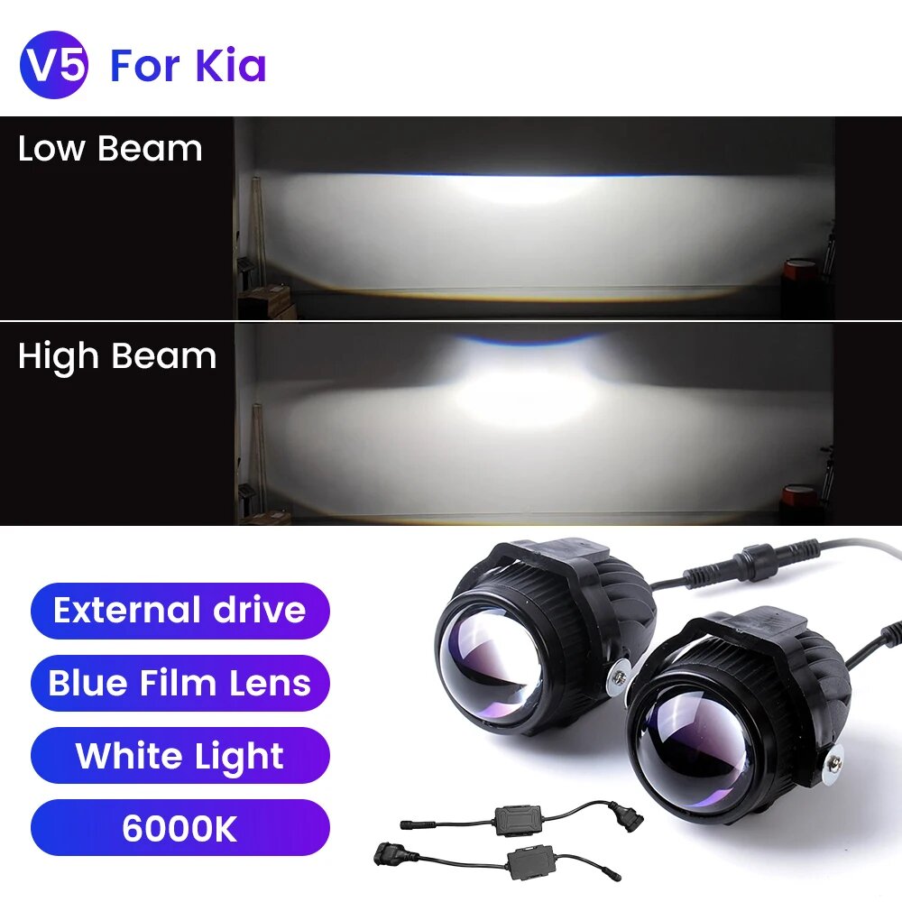 2 шт. 2,0-дюймовые линзы проектора, би светодиодные противотуманные фары, противотуманные фары для Toyota Kia Nissan Buick Chevrolet Mazda Mitsubishi Honda For Kia