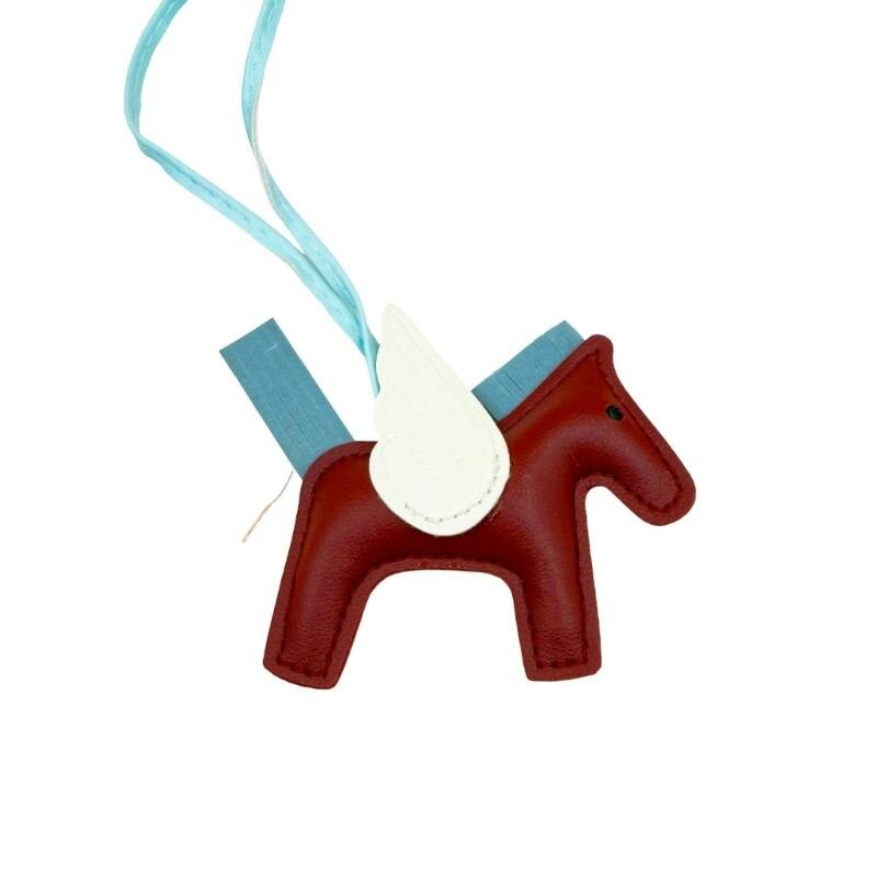 Кожаный брелок с ангелом и Пегасом для зеркала автомобиля, Белый красный