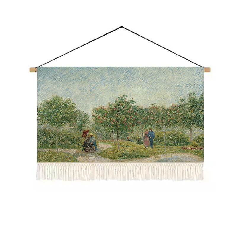 Гобелен с масляной живописью пейзажа Ван Гога, фон для гостиной, настенное украшение для спальни, тканевое искусство, высококачественное настенное украшение