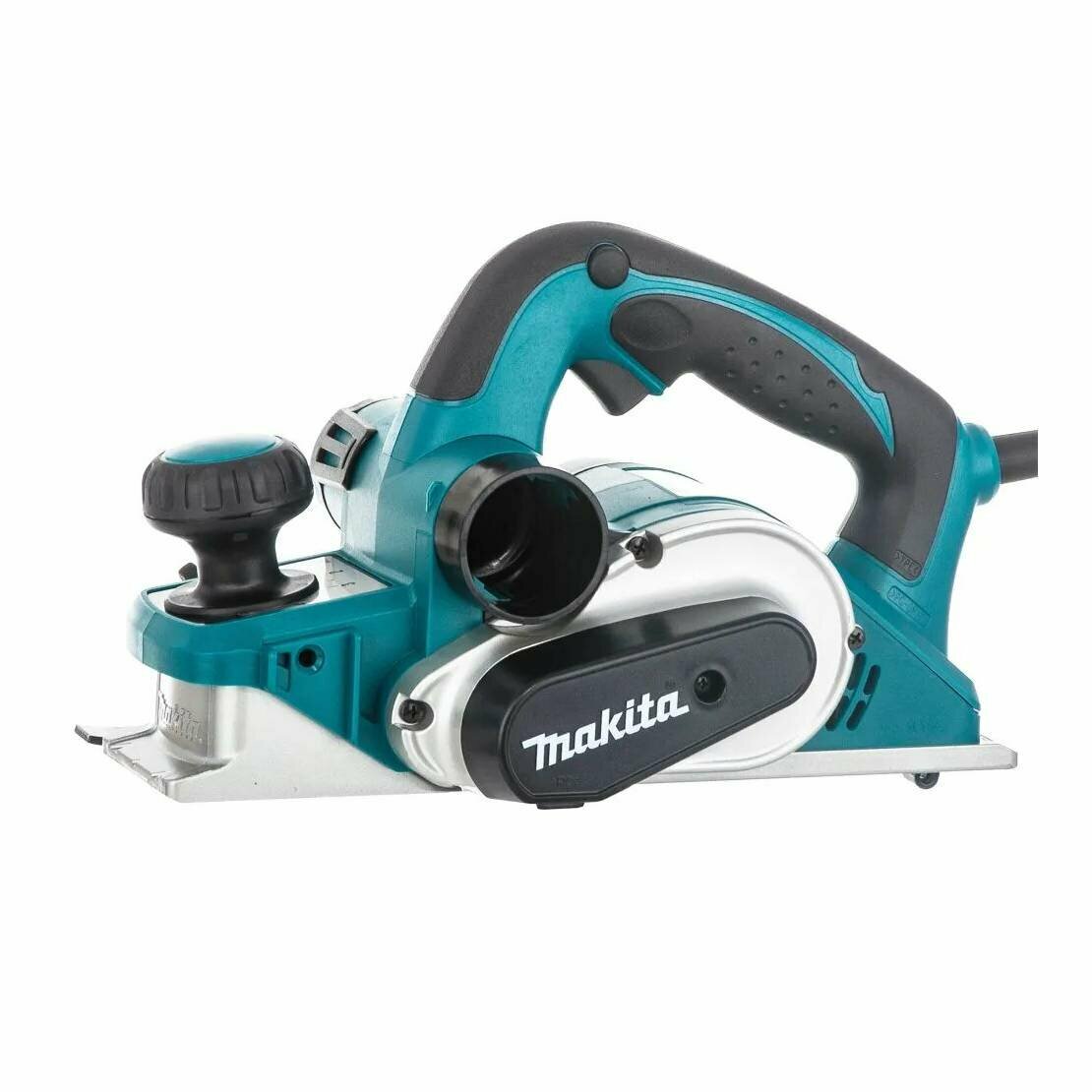 Рубанок MAKITA KP0810, 850 Вт, 16 000 об/мин, ширина строгания 82 мм, выборка четверти (фальца) до 25 мм, синий