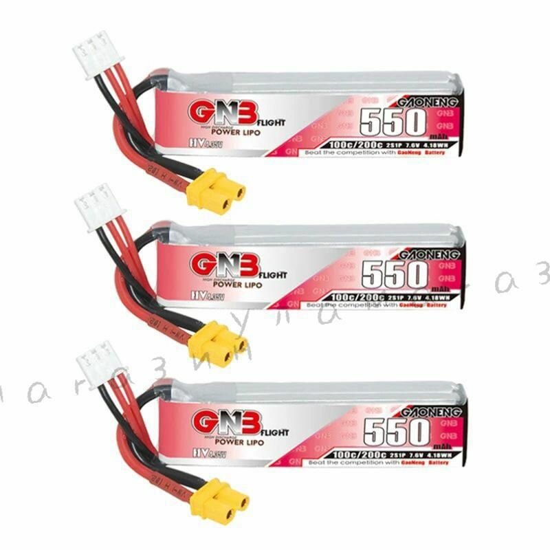 GNB 2S 7.6V 100C 550mAh HV Липо батарея With XT30U-F Plug
