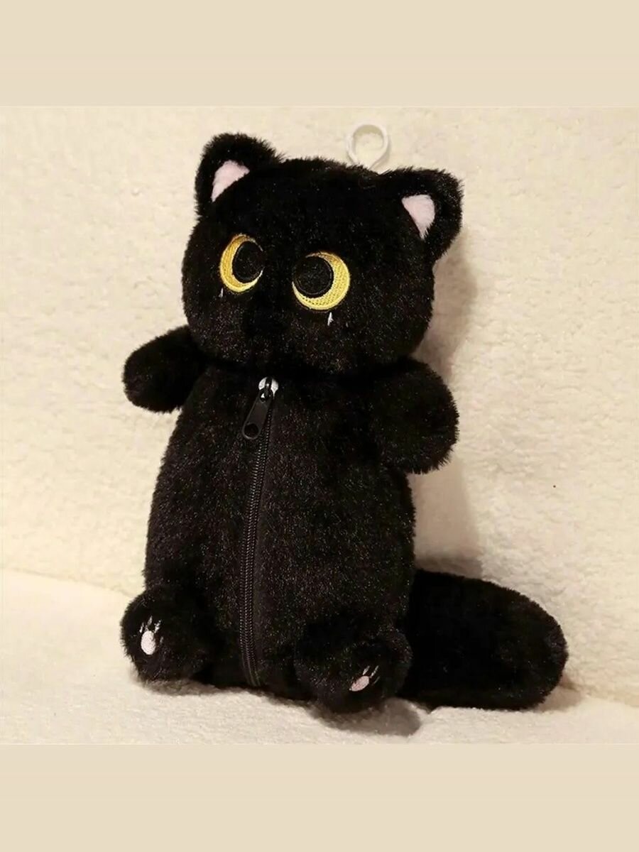 Пенал школьный плюшевый кот