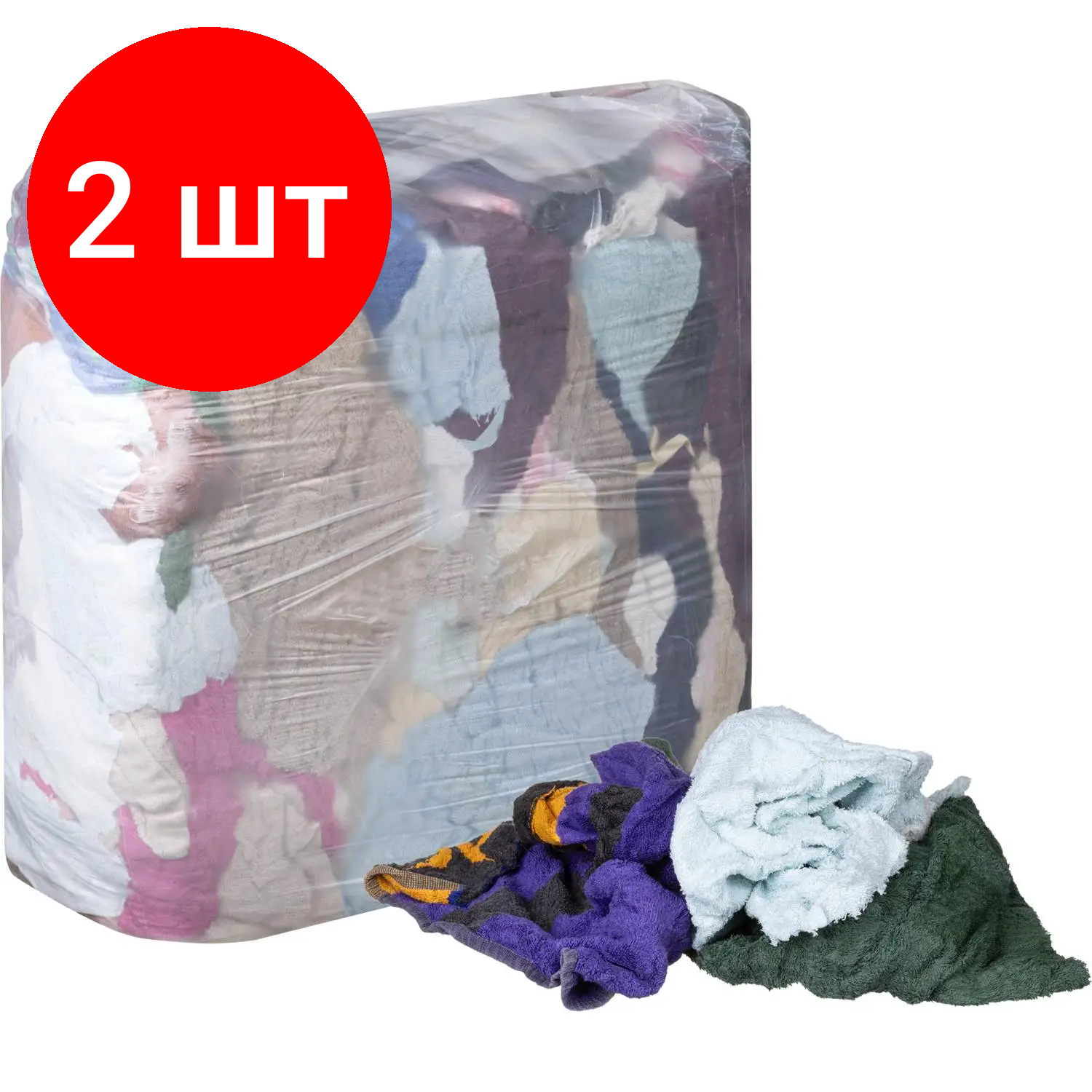 Комплект 2 штук, Ветошь махра цветная_Б, 10кг