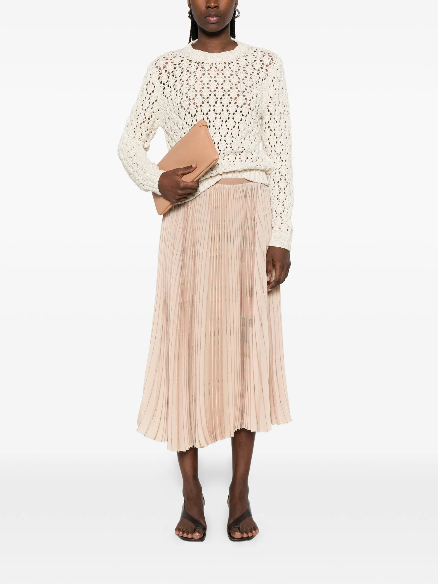 Свитер FABIANA FILIPPI Open-knit crew-neck sweater, размер 44, , разноцветный — фото 1
