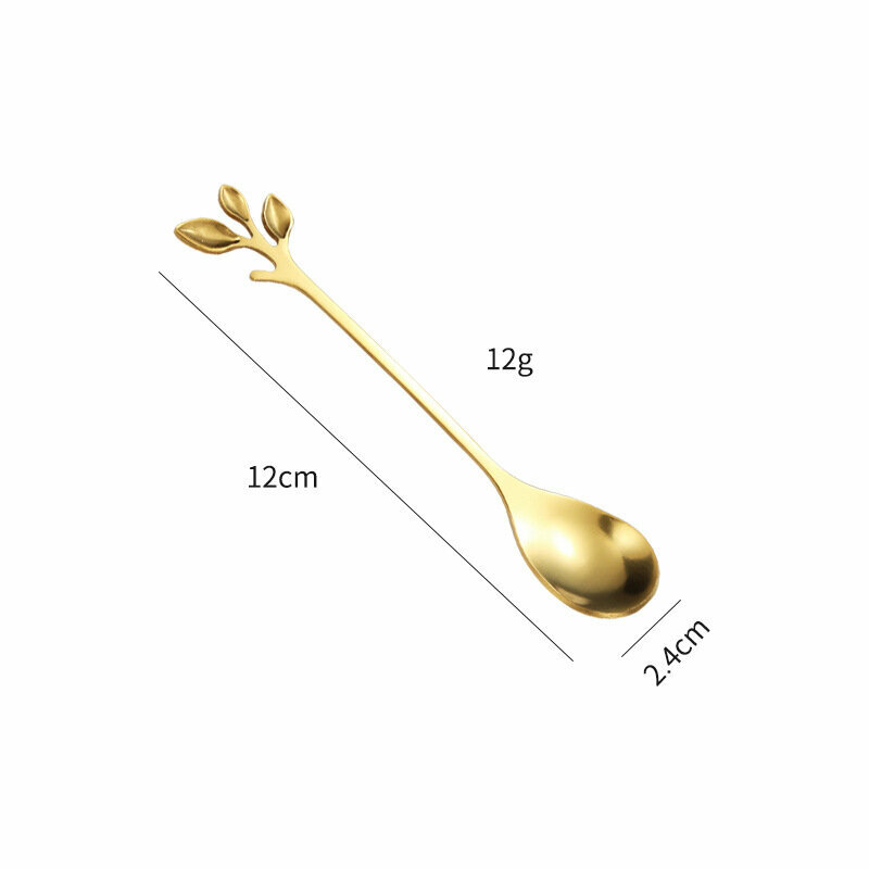 Ложка из нержавеющей стали сакура, различные ложки для перемешивания, листовая ложка, золотая маленькая круглая ложка, короткая ручка, кофейная ложка, длинная ручка, ложка для кружки