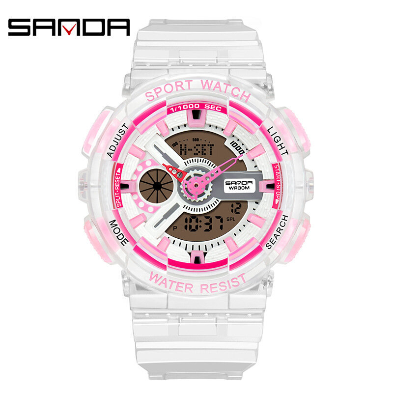 Санда Корейская модная тенденция Микро бизнес Светящийся Электронный Спортивный Тренд Студенческий Корейский Конфетный Детский Парный Часы