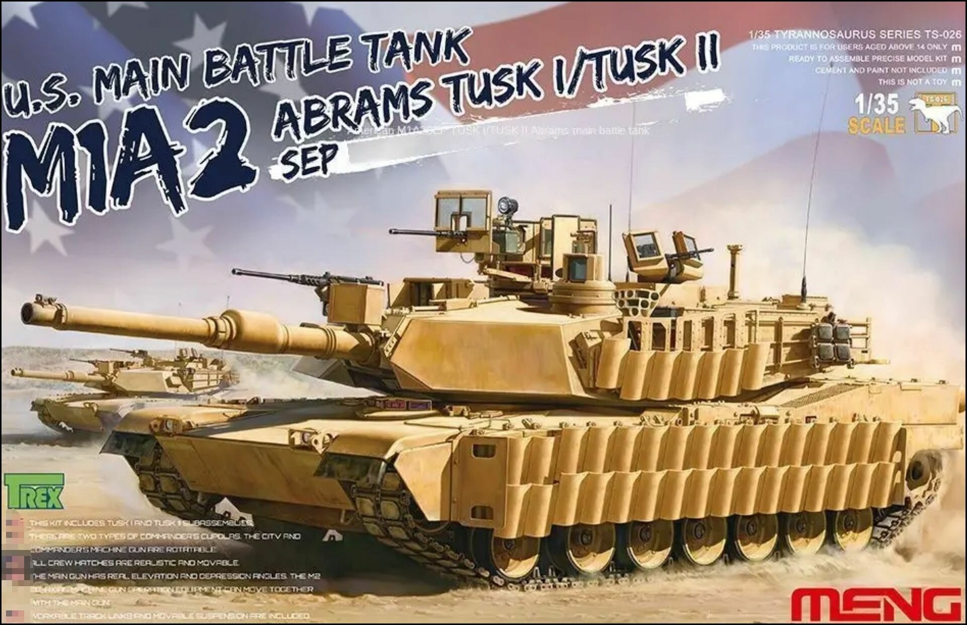 Эксклюзивная модель танка M1A2 SEP Abrams Tusk I/II от Meng 1/35