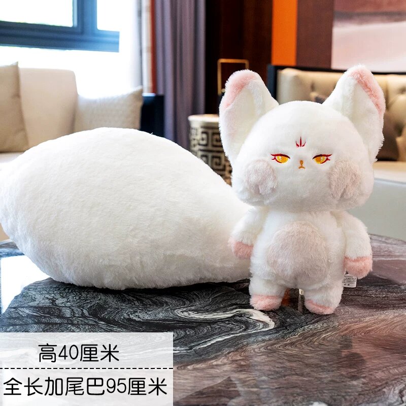 Милая плюшевая игрушка-лиса с большим хвостом для девочек, белая лиса-подушка, плюшевая игрушка в подарок. Розовый