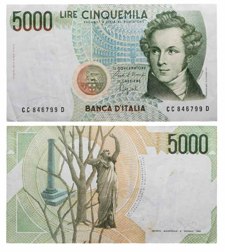 Италия 5000 лир 1985 Pick 111b