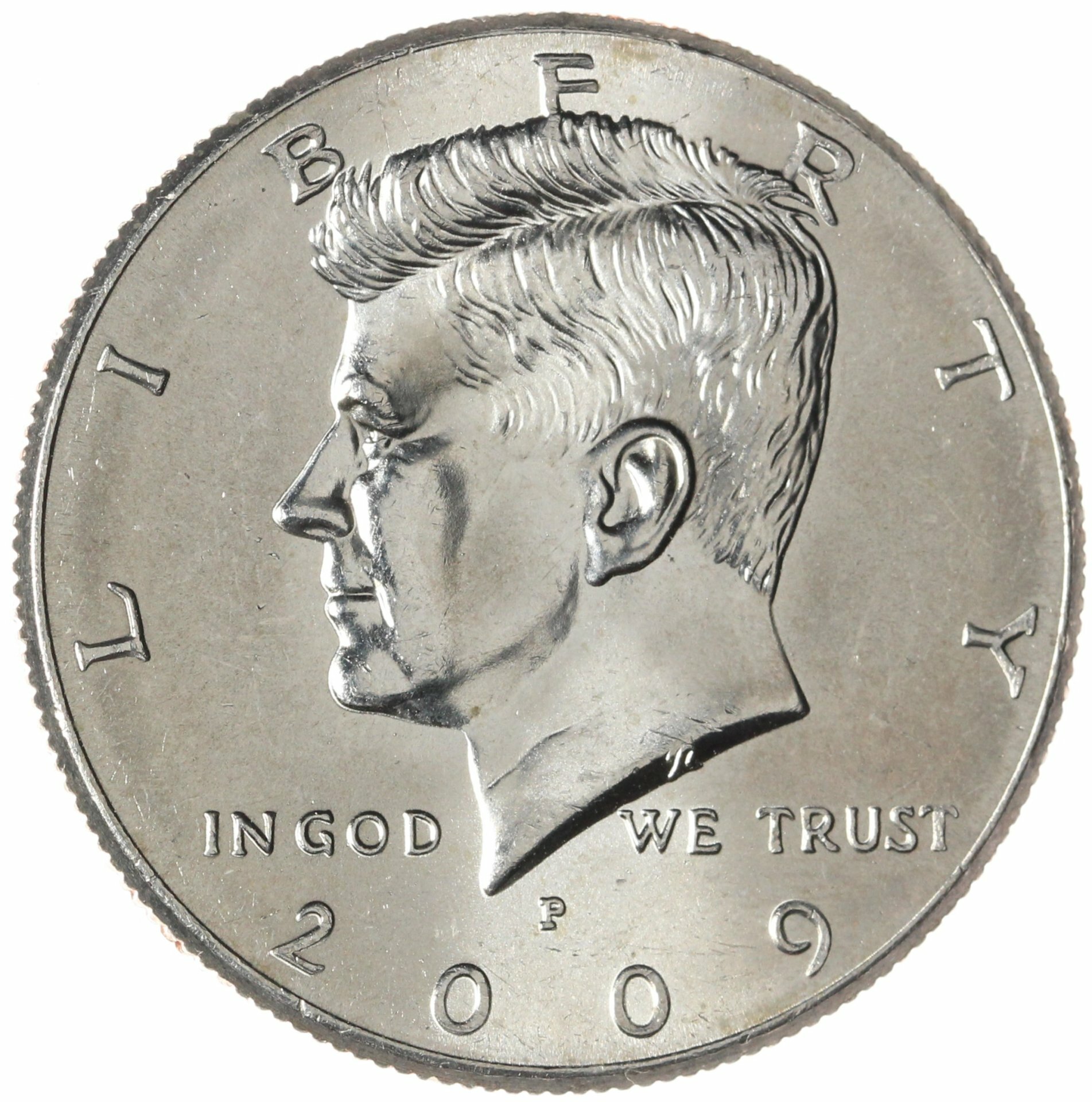 США 50 центов 1/2 доллара, half dollar 2009 P Kennedy Half Dollar Кеннеди знак монетного двора "P" - Филадельфия, Медь, в сохранности UNC