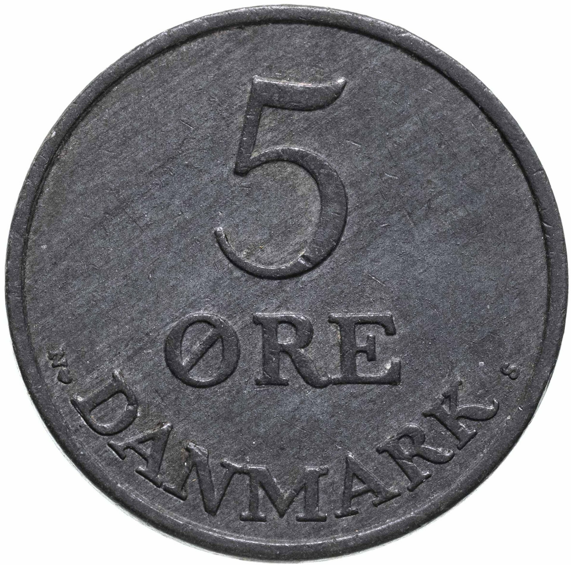 Дания 5 эре 1952, Цинк, в сохранности AU