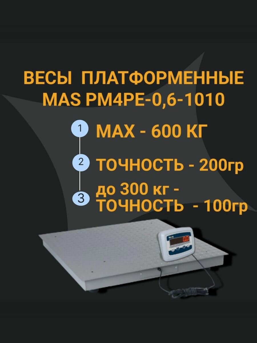 Весы платформенные ProMAS PM4PE-0.6-1010 до 600 кг, от аккумулятора