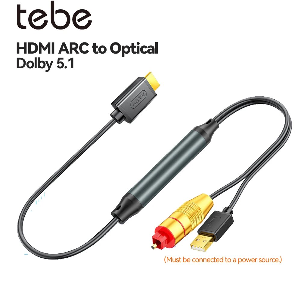 Tebe Адаптер HDMI ARC к оптическому кабелю 1,5 м