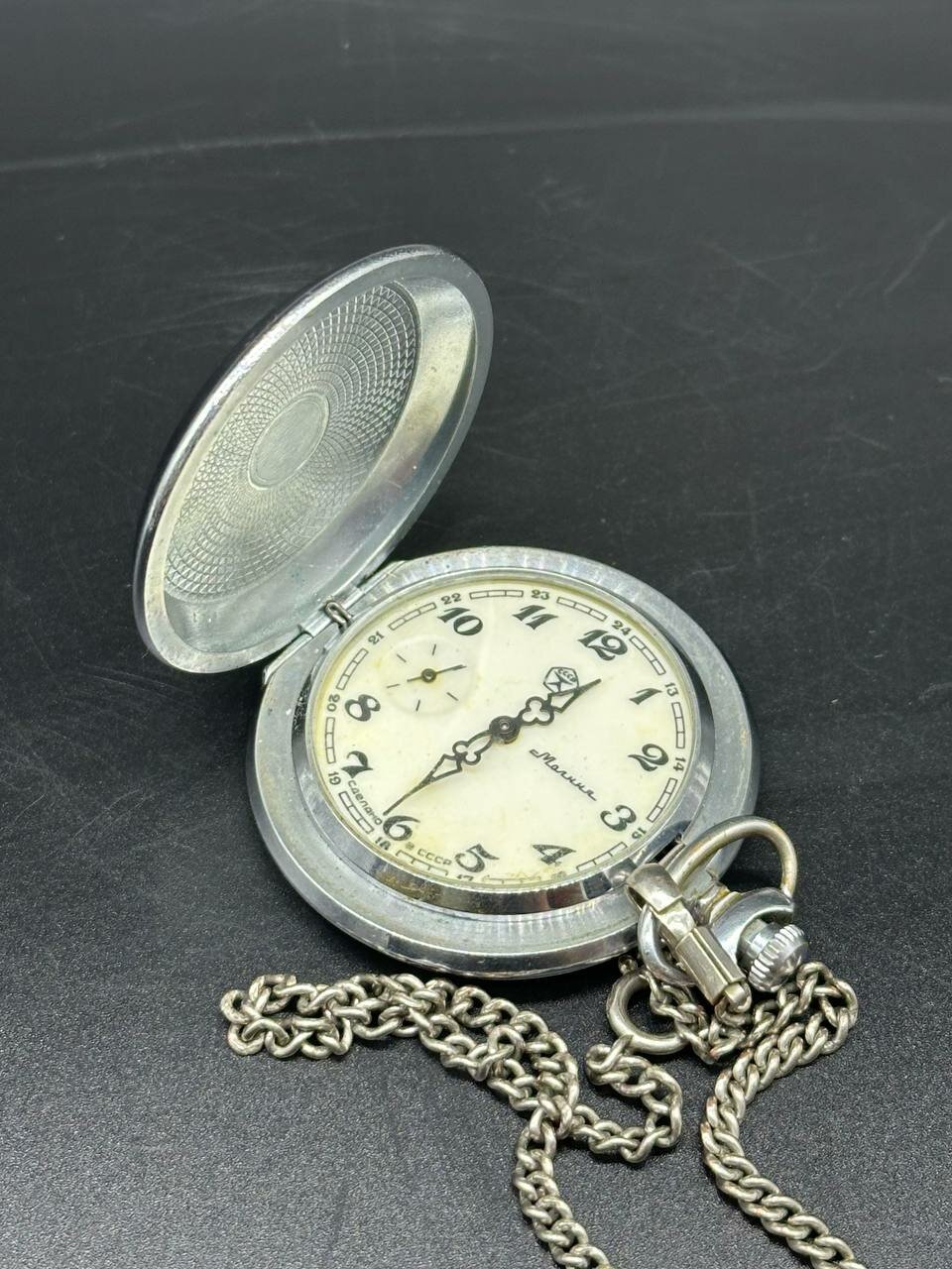 Винтажные механические Часы карманные "Молния" Глухарь СССР, на ходу, антиквариат