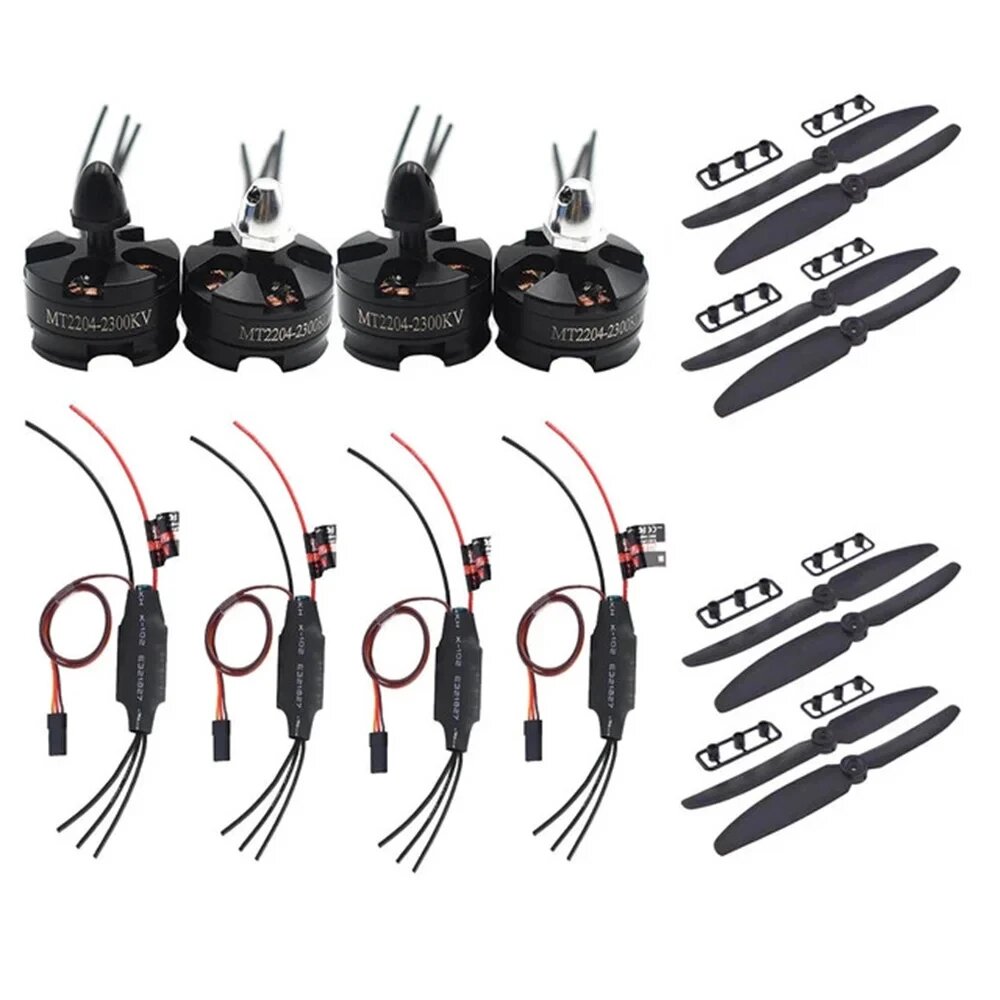 Бесщеточный двигатель MT2204 2300KV MR.RC 12A ESC для квадрокоптера Motor ESC propel set