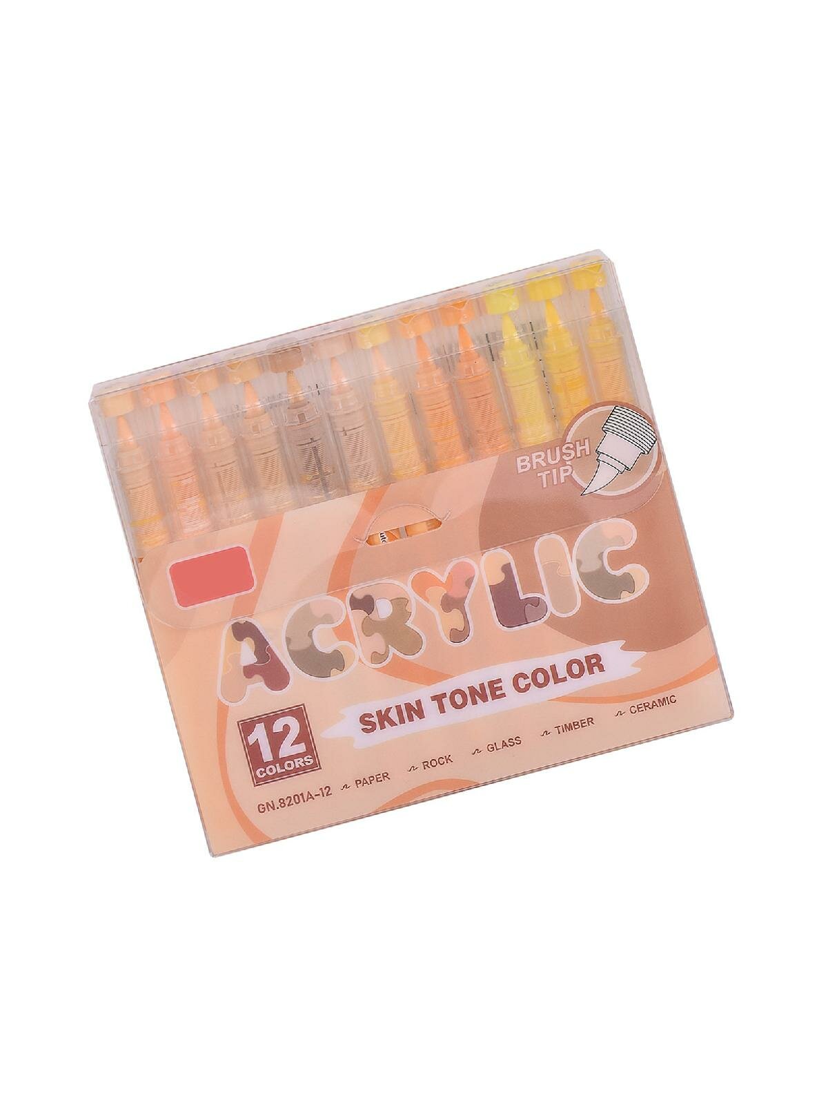 12шт Жидкий акриловый маркер 12 Цветов Акриловая краска Ручка Кисть Маркер для рисования