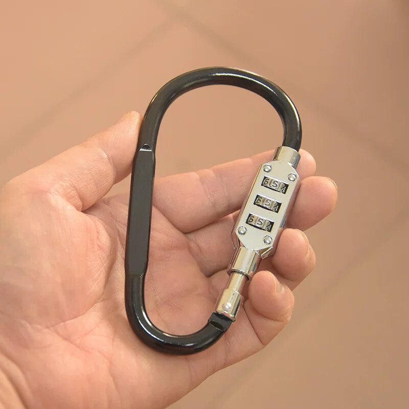 Многофункциональный открытый быстроподвесной небольшой металлический карабин с паролем, D-образный большой кольцевой