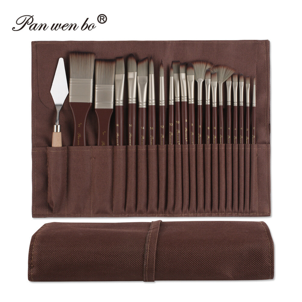 25-предметный набор кистей из нейлона и дерева, гуашевые кисти, специальные акриловые плоские кисти, набор масляных кистей