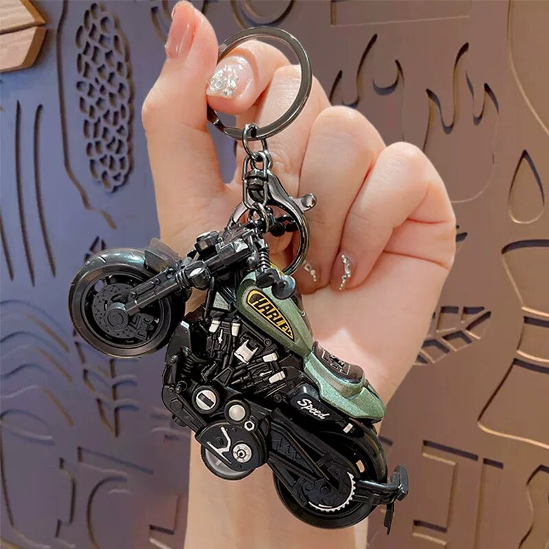 Креативный брелок-подвеска из сплава в виде мотоцикла Harley, имитация гоночного мотоцикла, игрушка, украшение, брелок