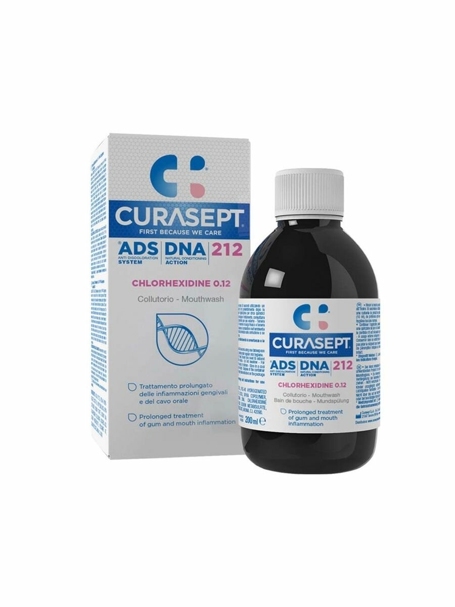 Curasept ADS DNA 212 ополаскиватель для полости рта (хлоргексидин 0,12%), 200 мл