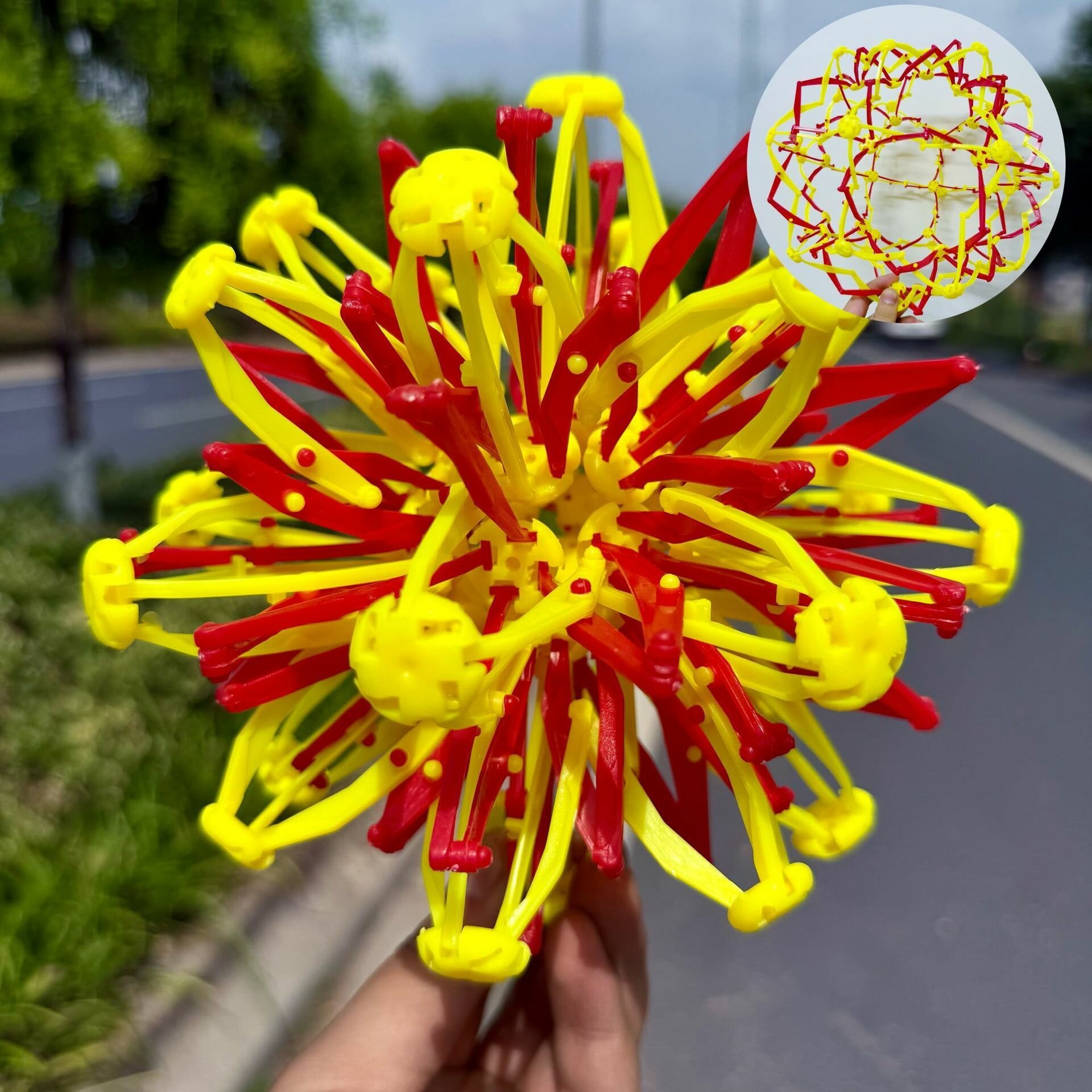 Игрушка для бросания и ловли на улице, детский мяч, магический растягивающийся мяч, трансформируемый цветочный мяч, расширяющийся и сжимаемый эластичный мяч