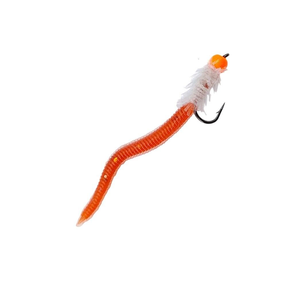 Светящиеся силиконовые черви для рыбалки, Оранжевый