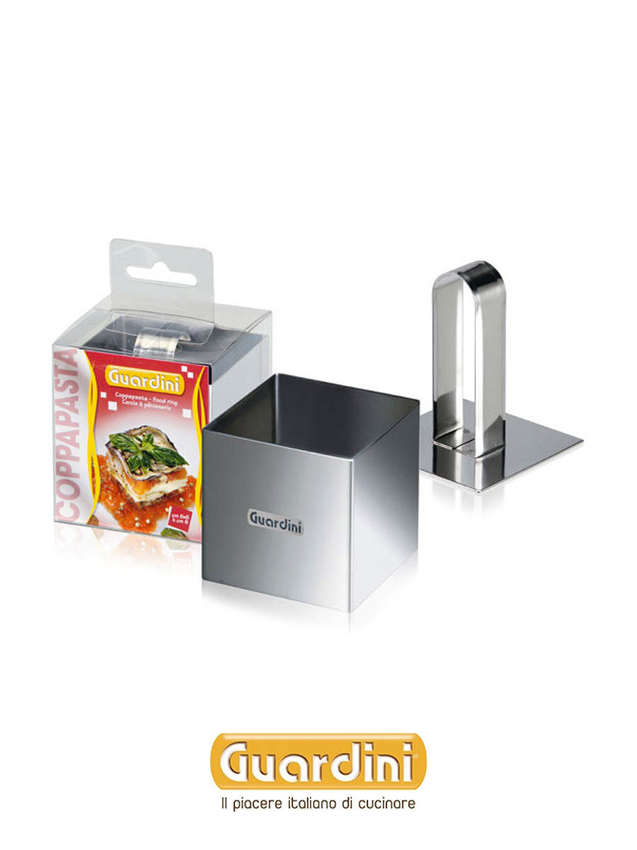 Форма кулинарная Guardini Food Ring Квадрат с прессом, нержавеющая сталь