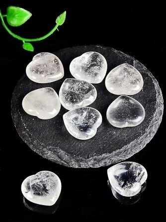 Натуральный горный хрусталь 30 мм в форме сердца прозрачный камень для любви и энергии