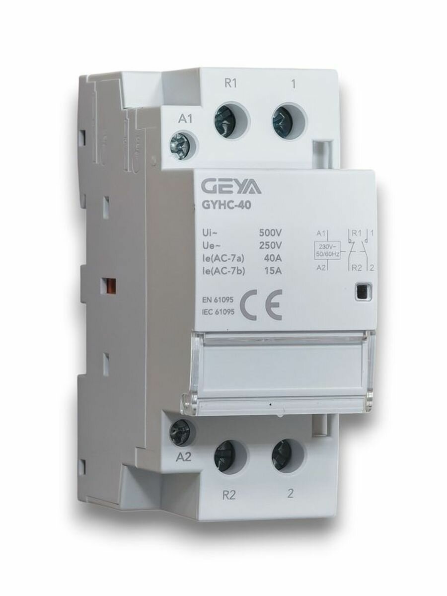Контактор модульный GEYA GYHC-40, 230В AC, 1NO+1NC x 40А