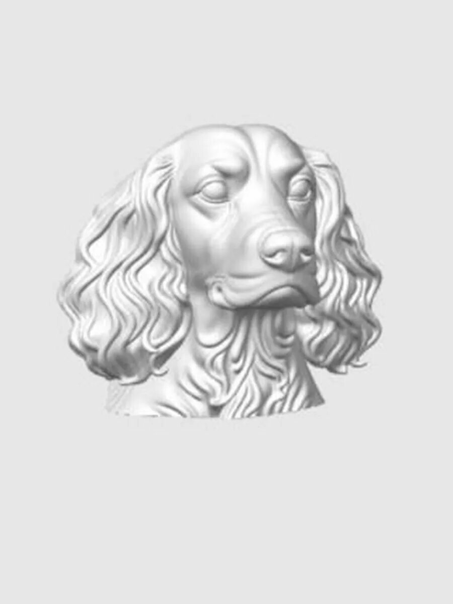 Бюст собаки-спрингер-спаниель (10см, белый)