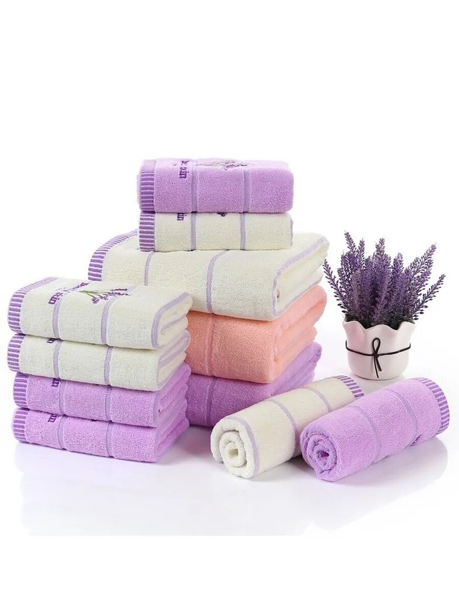 Плюс большое полотенце, хлопок, 70x140см, 34x74см, белое