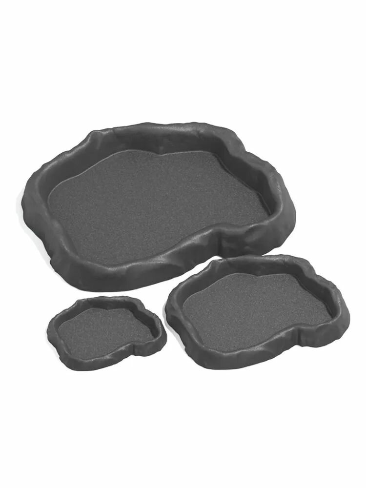 Набор из 3-х ванн для домашних животных в виде камней - серый