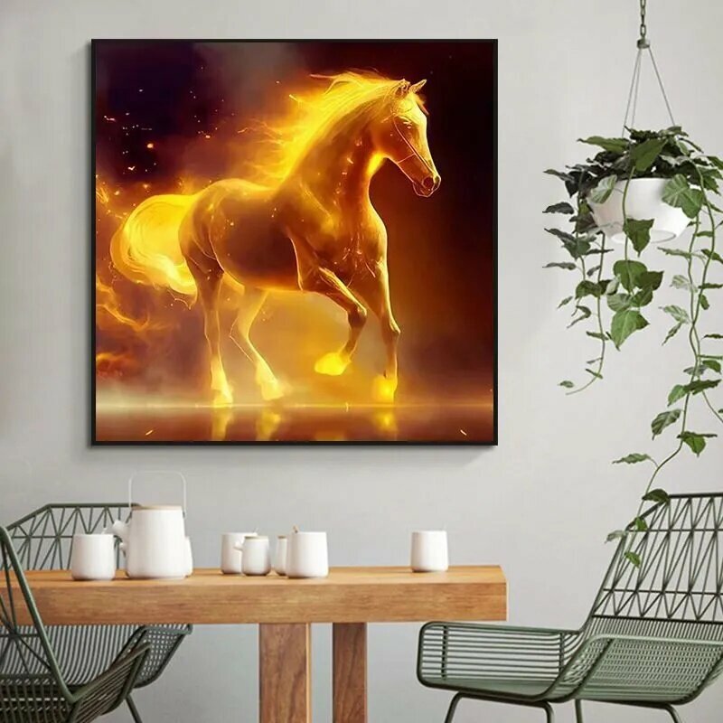 Набор для вышивания крестиком, вышивка крестиком "лошадь", 11CT 3 нити, 40х40 см (без рамки)