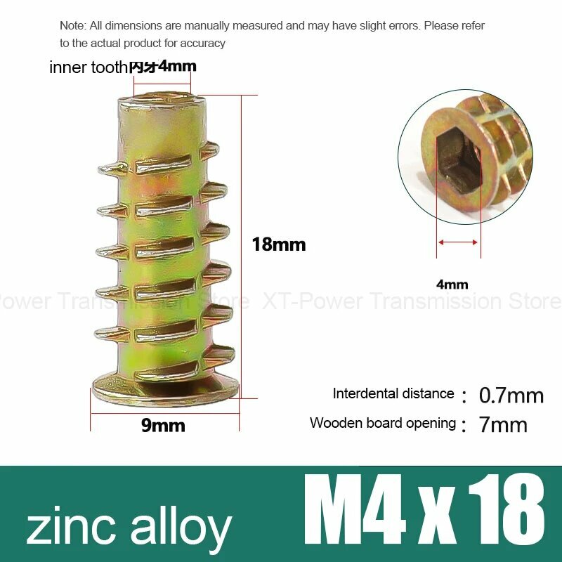 Фланцевые гайки М4-М10 из цинкового сплава 6-30 мм 50 PCS, M4x18 With cover