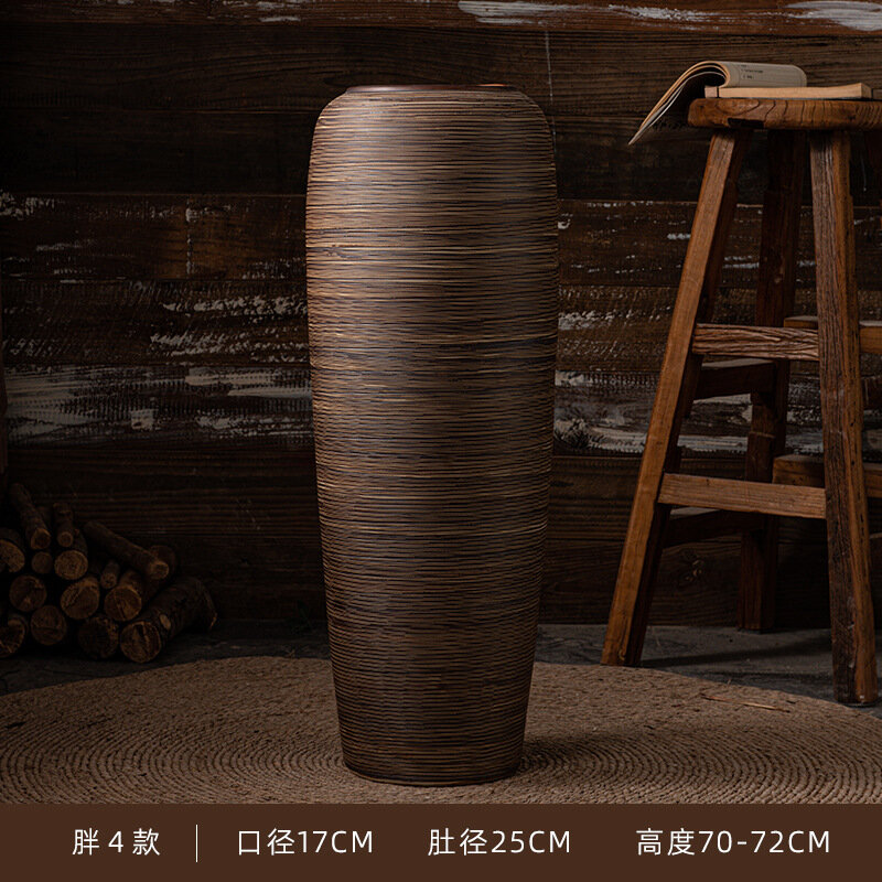 Большая напольная ваза из Цзиндэчжэня для гостиной, отеля, бутика, украшение для двора, фэн-шуй, ретро китайский стиль, ваза для цветов