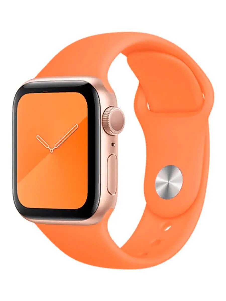 Ремешок для Apple Watch Series 42 мм/44 мм силиконовый оранжевый