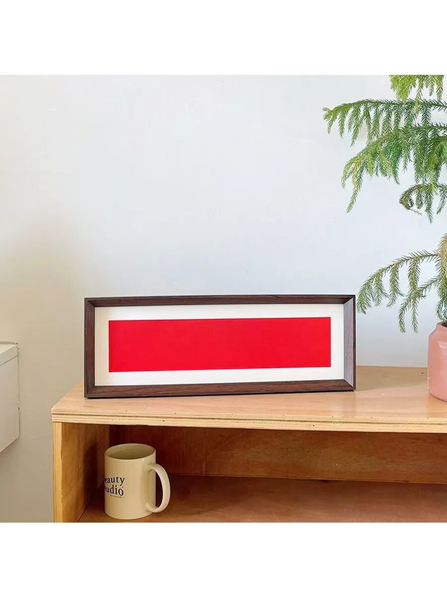 Рамка для фото (ореховый цвет — 15x42 см, 3 красных листа)