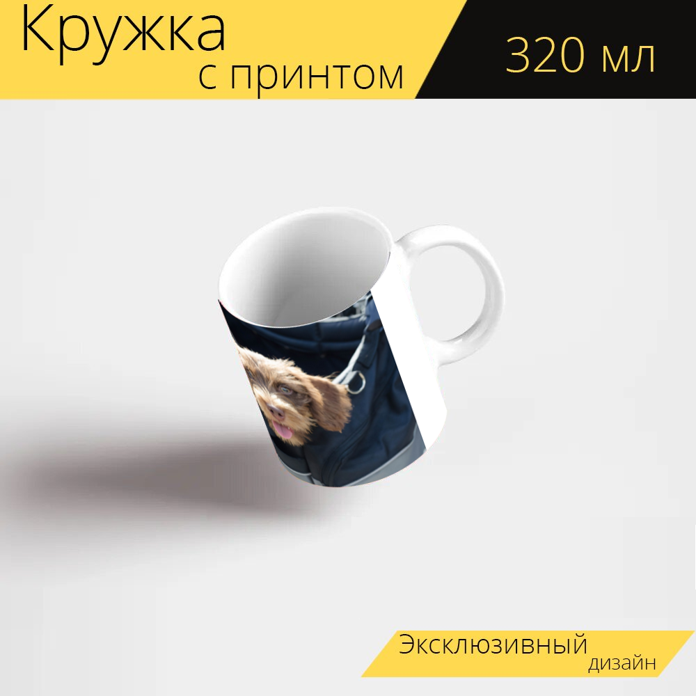Кружка с рисунком, принтом "Такса, коричневый, жесткошерстная такса" 320 мл.