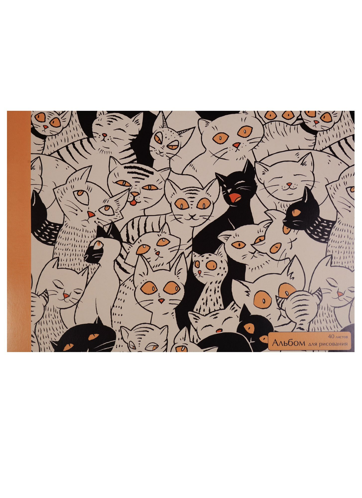 Альбом для рисования «Чёрное и белое. Коты» Unnika А4, 40 листов, склейка