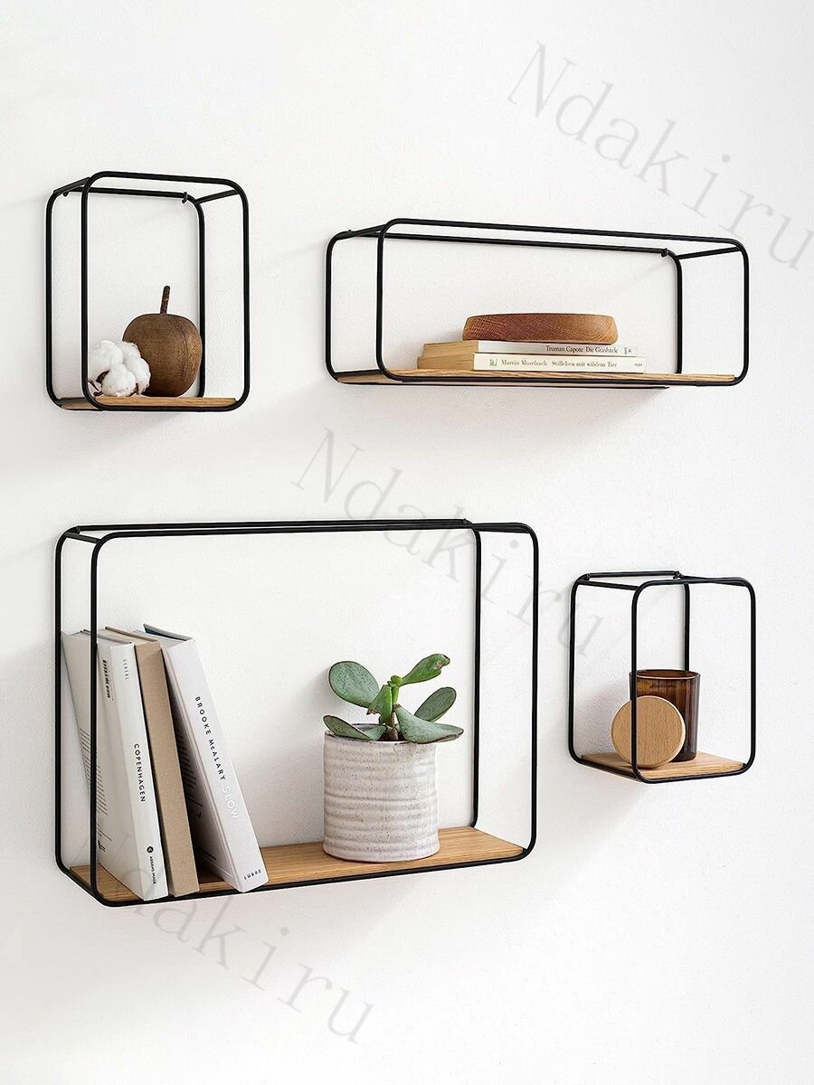 Полка настенная для книг, стеллаж игрушек в детскую, для книг и игрушек, 4 штуки, Белый который Шкаф навесной с полками