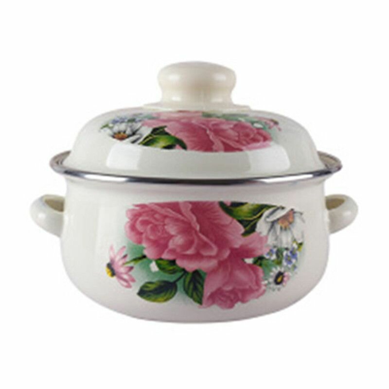 Утолщенный 16-20 см трехкомпонентный набор эмалированных кастрюль с двумя ручками, суповая кастрюля, кастрюля для тушения, миска для лапши быстрого приготовления, маленькая кастрюля для горячего, миска для сала