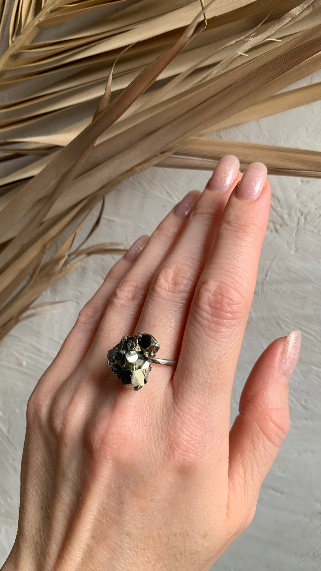 Кольцо-кулон, пирит