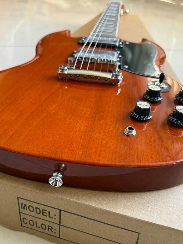 GLAT Электрогитара Классическая SG 6-струнная, корпус Махагони