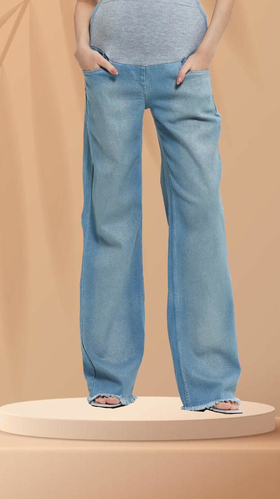 Джинсы палаццо  для беременных