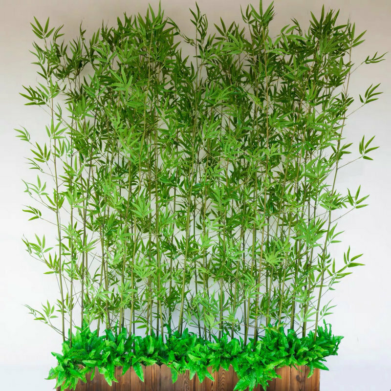 2025 Искусственный бамбук для внутреннего декора, перегородка, фальшивый бамбук, блокирующая стену, ландшафтный дизайн, уличный зеленый бамбук, тонкий водяной бамбук