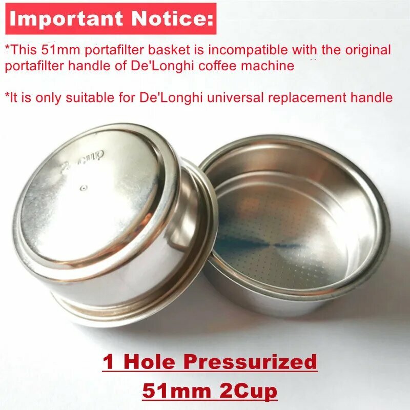 Портафильтр из нержавеющей стали для Delonghi pressurized 2cup