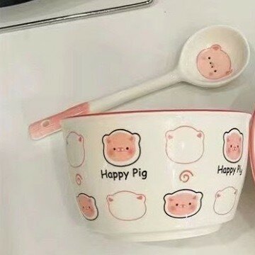 Милый набор мисок и тарелок для домашнего использования, с подглазурной росписью, высококачественная керамическая посуда с мультяшным дизайном, набор мисок и тарелок, керамическая столовая посуда.