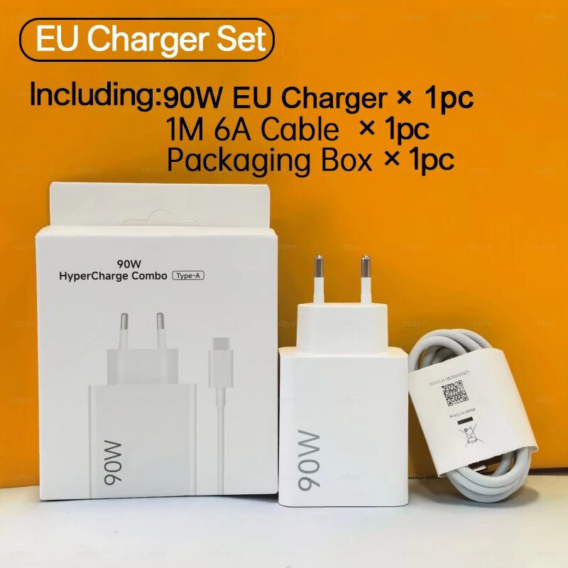 Оригинальное быстрое зарядное устройство Xiaomi 90W для 17, 15, 14, 13, 12, 11 90W EU Charger Set